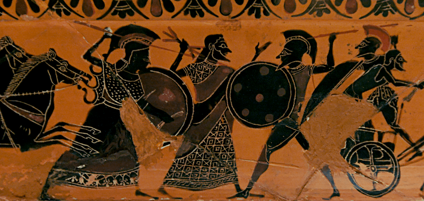 Zeus Intervening Between Athena and Ares – THE SHIELD OF ACHILLES